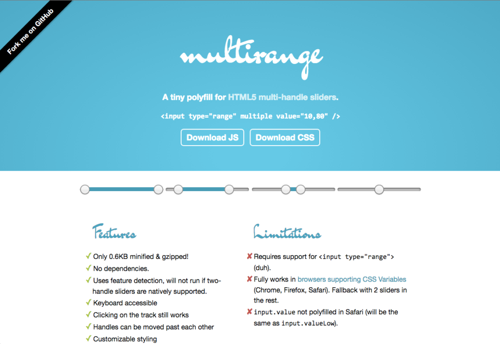 Introducing Multirange: A tiny polyfill for HTML5.1 two-handle sliders – Lea Verou